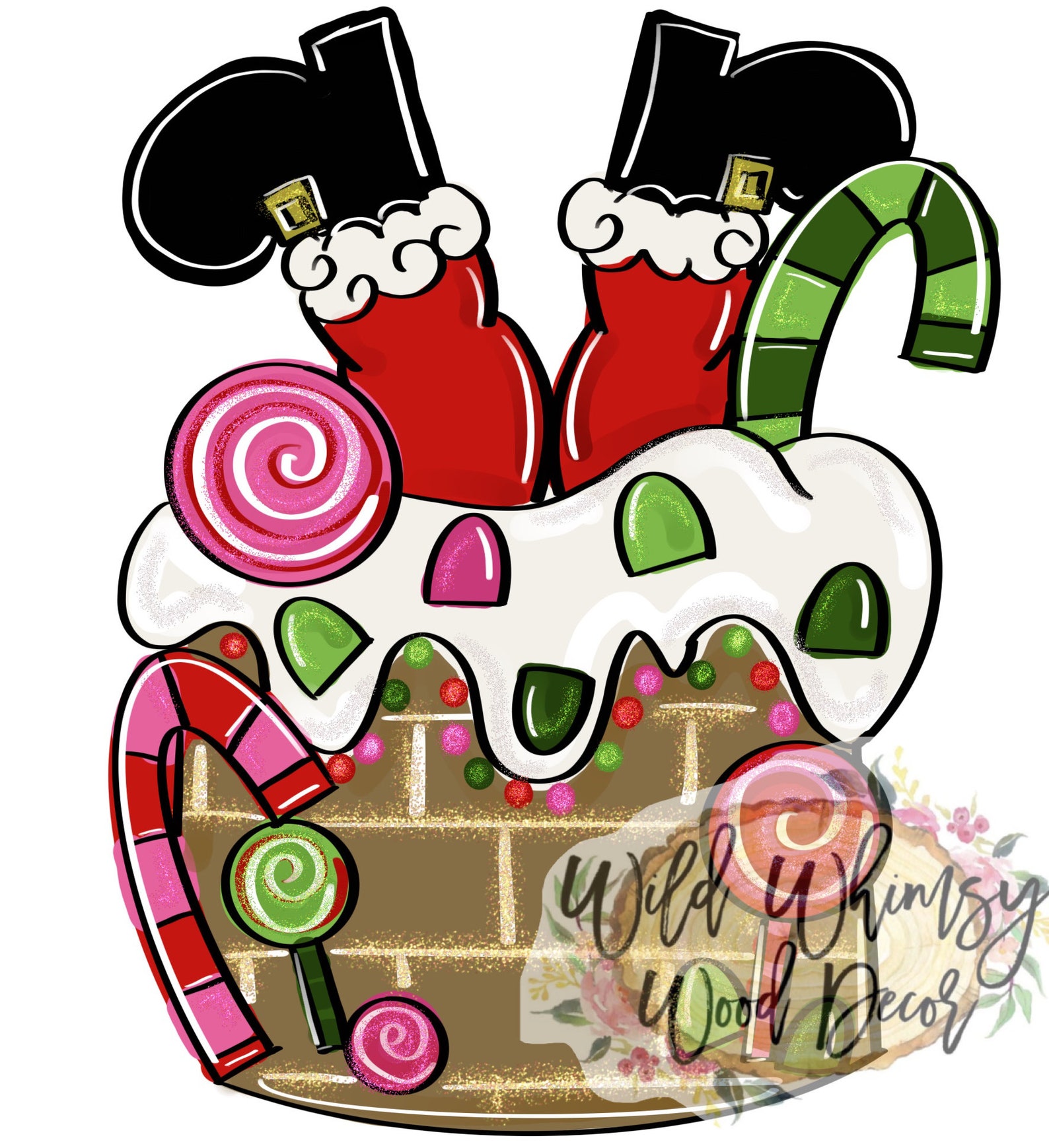 Digital Template Christmas Santa Chimney - Etsy