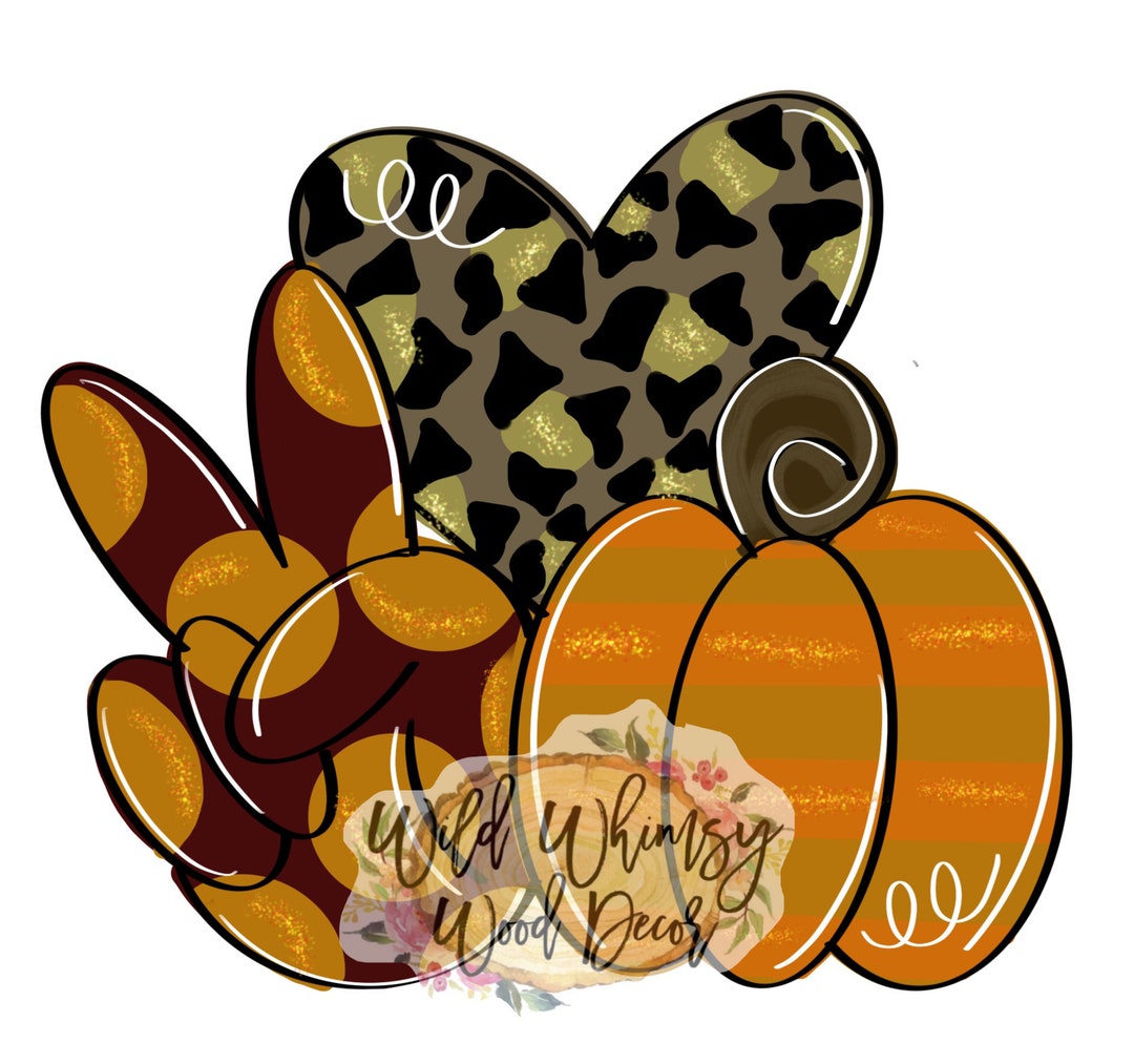Digital Template Peace Love Pumpkin - Etsy