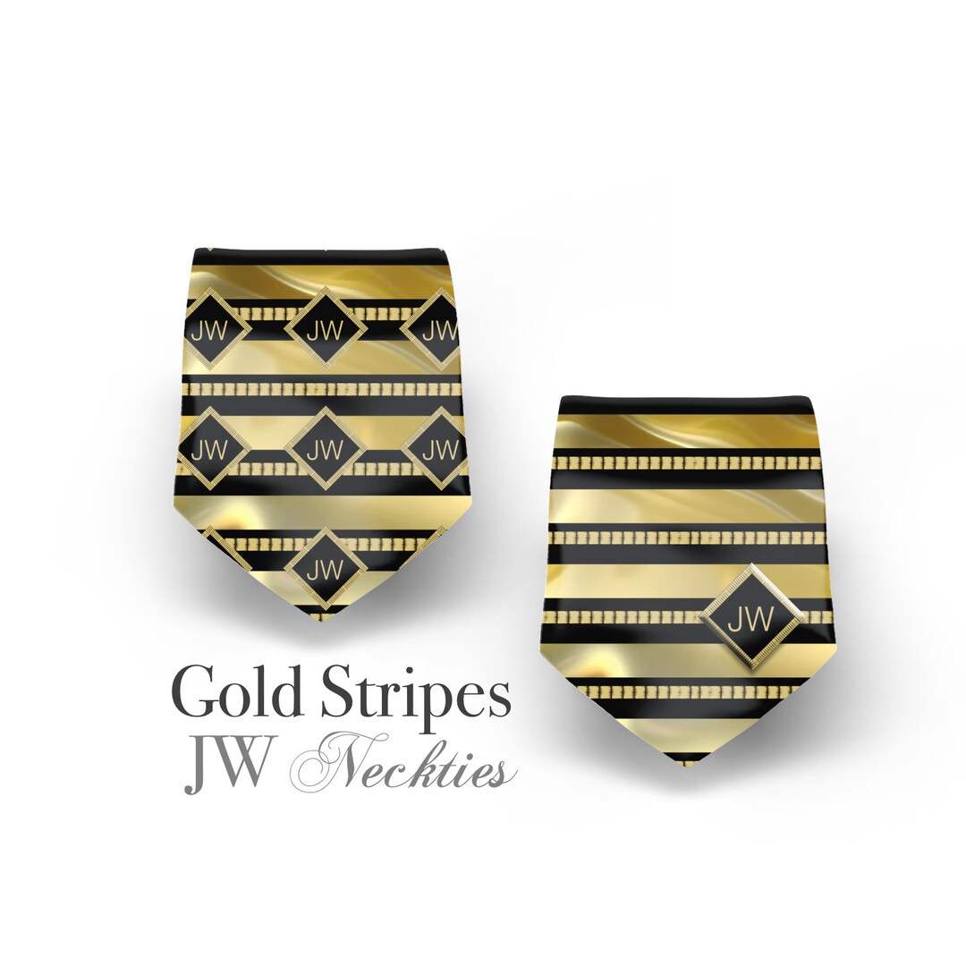 JW Theme Neckties “gold Stripes” JW.ORG Neckties. Gift Jw Gifts - Etsy