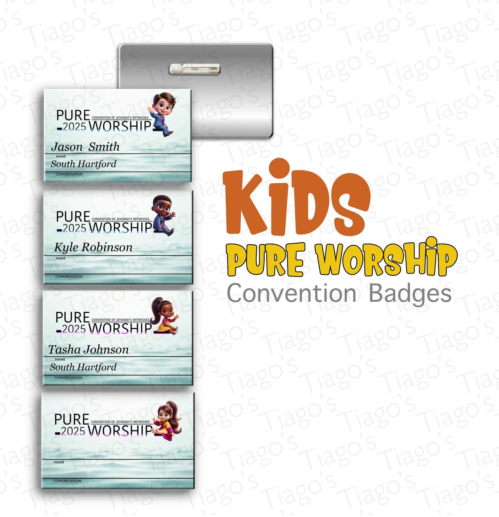 Personalized Kids Convention Name Tag - "pure Worship" 2025 - Etsy