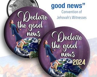 JW Regional Convention 2024 declare the Good News Backpin Buttons. 1.5 ...