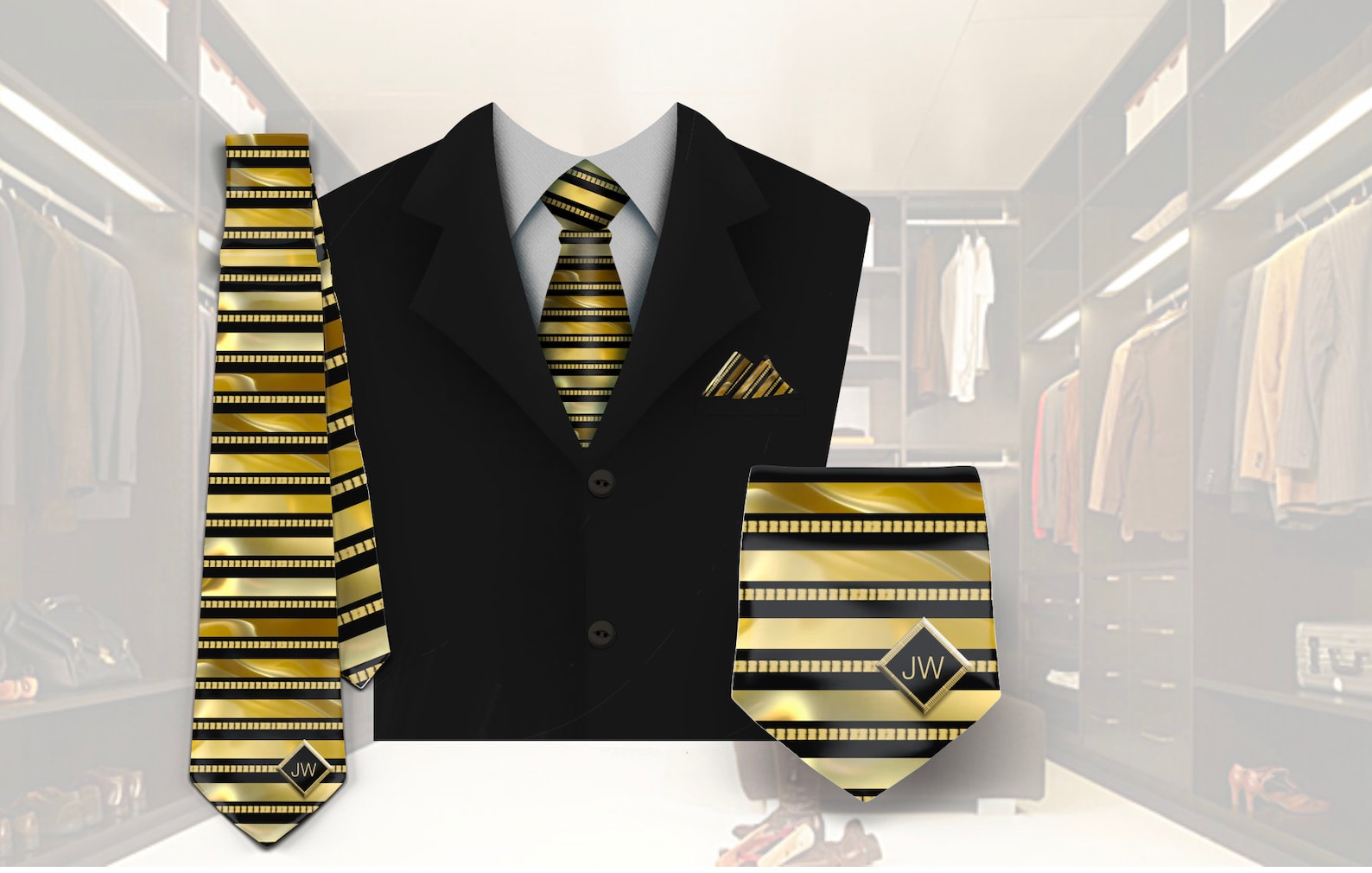 JW Theme Neckties gold Stripes JW.ORG Neckties. Gift Jw - Etsy Canada