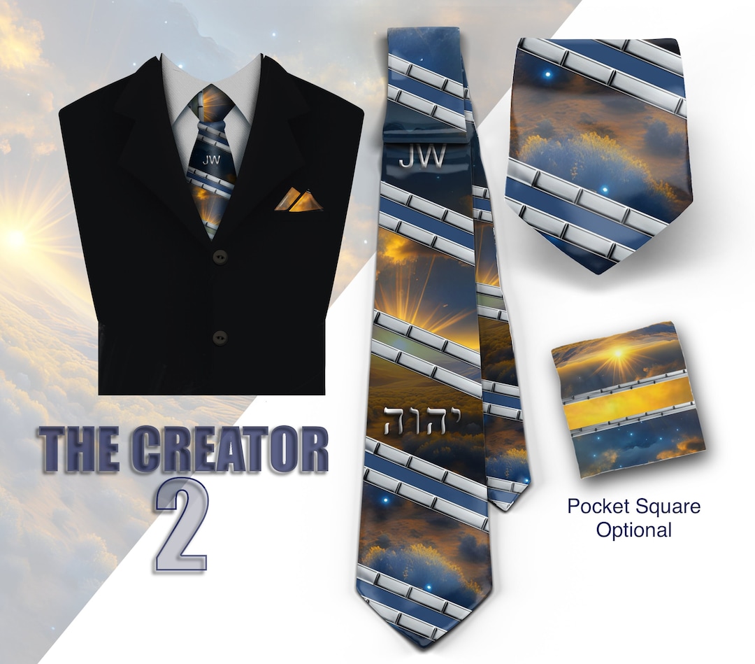 JW Theme Neckties "the Creator 2” Standard Size 58" or XL 62” Custom Jw ...