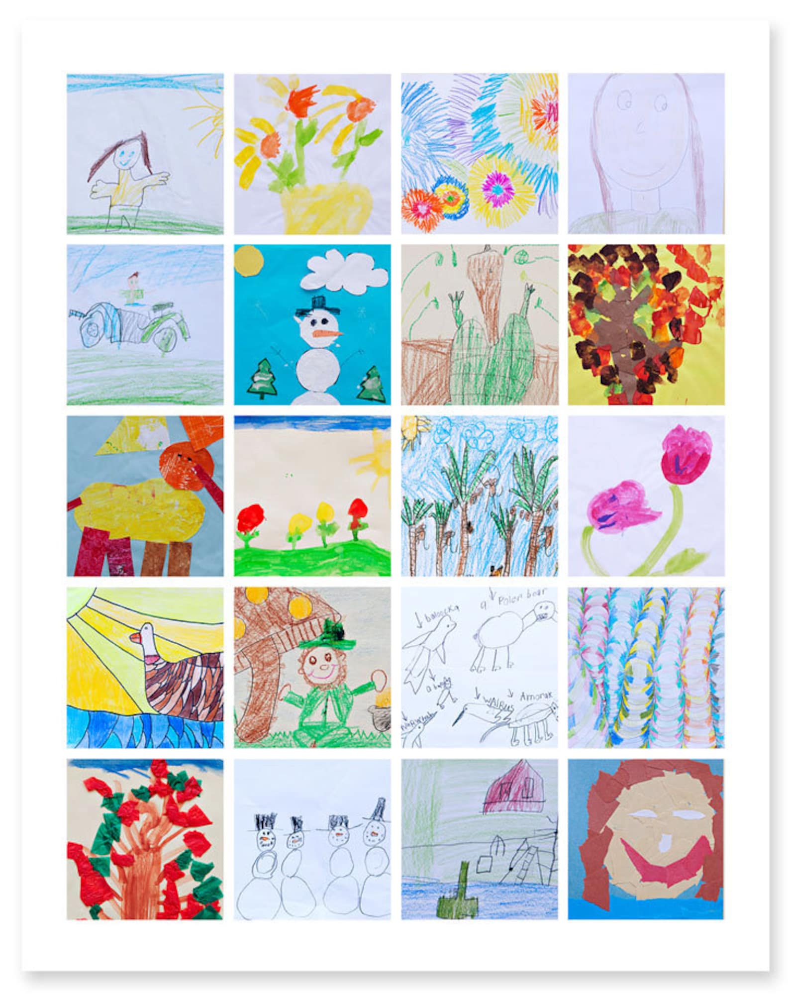 Children's Art Collage Template Set - Etsy