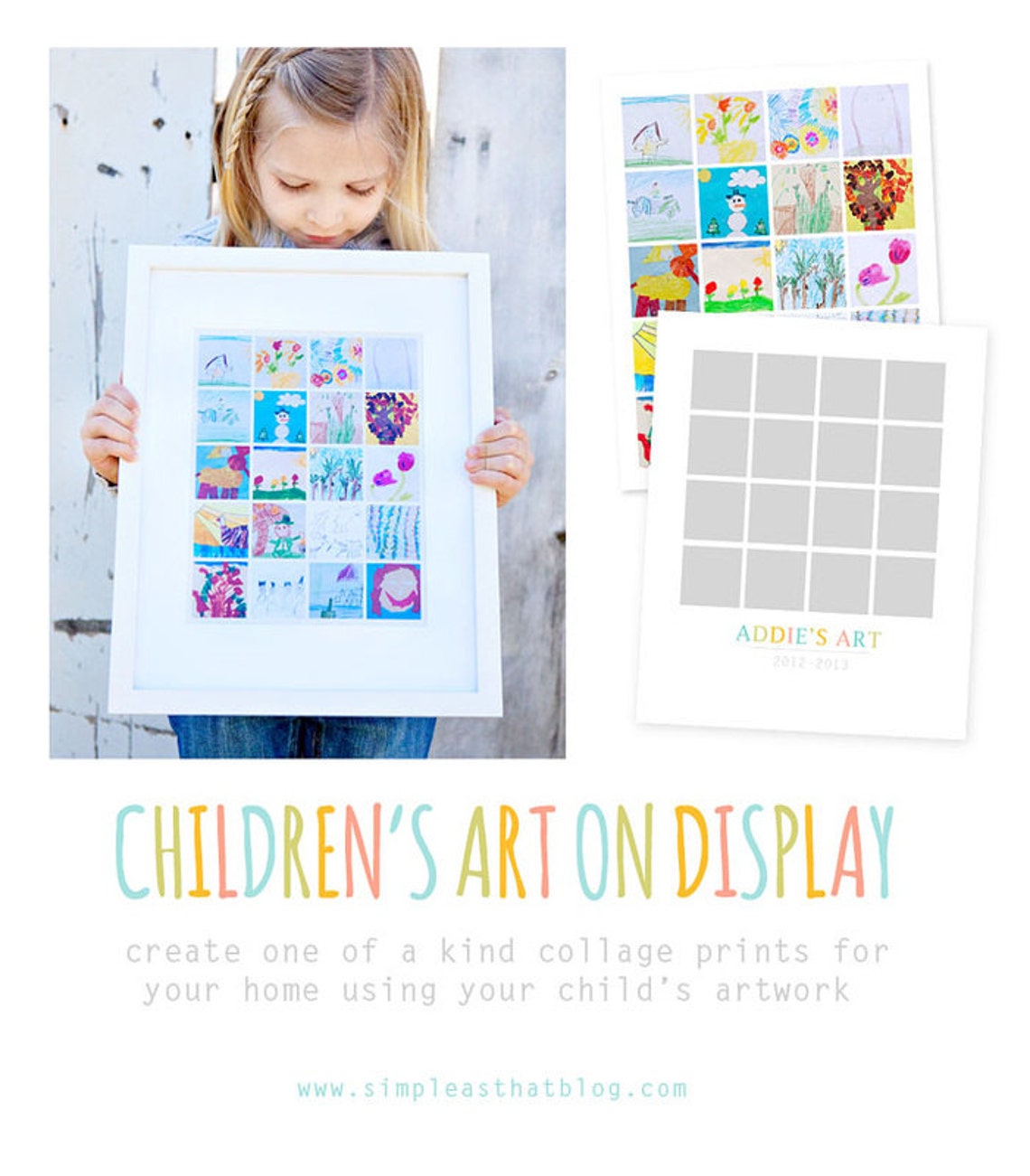 Children's Art Collage Template Set - Etsy