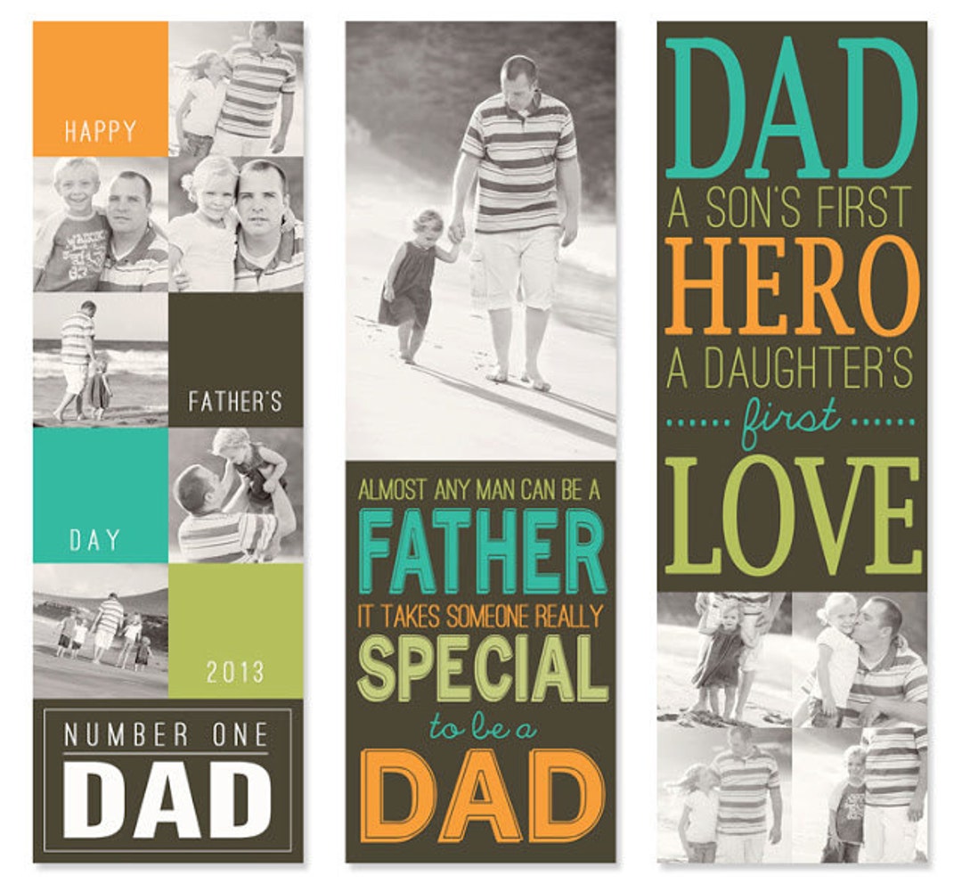 Handmade Father's Day Gift | Photo Bookmarks for Dad - Etsy