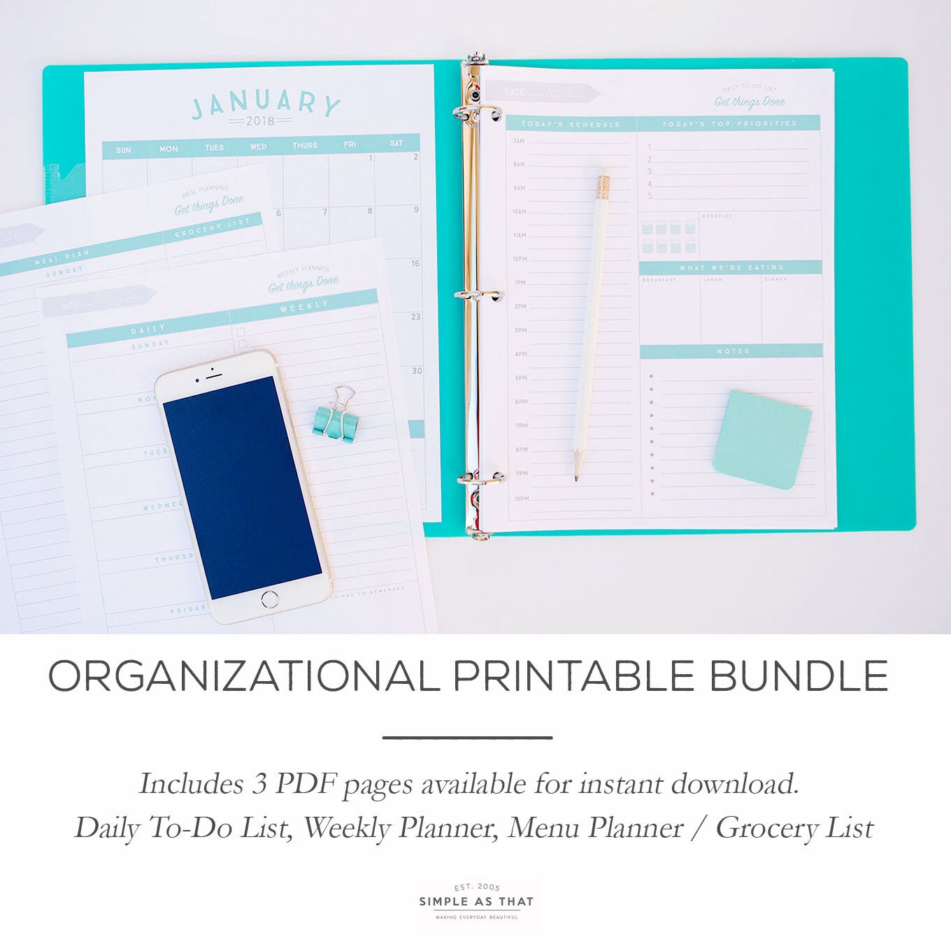 Organizational Printable Bundle Instant Download. Daily - Etsy Canada