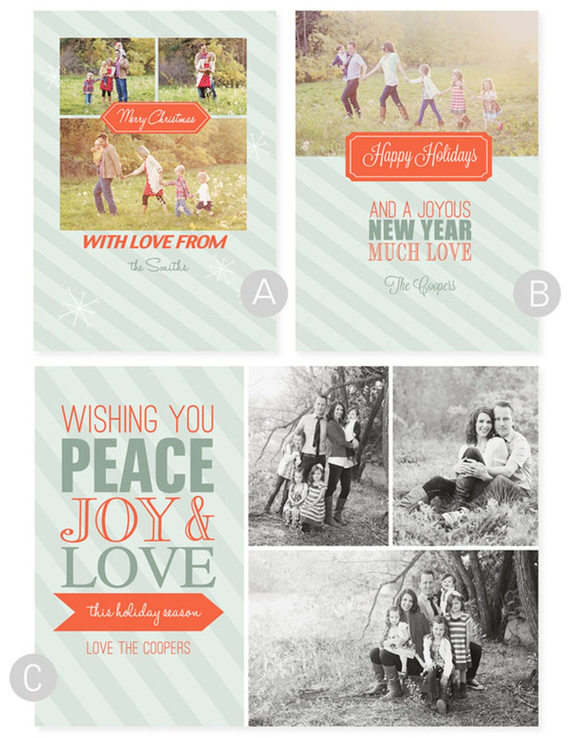 Holiday Card Template Set No. 01 - Etsy Canada