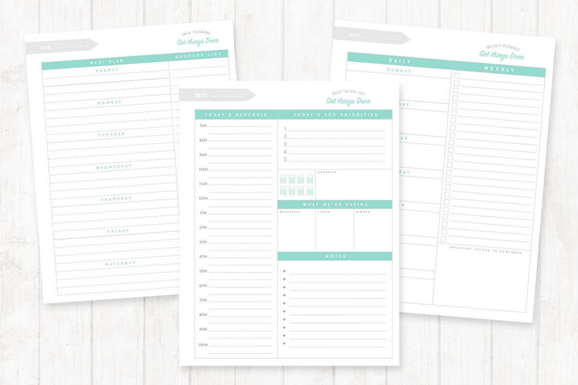 Organizational Printable Bundle Instant Download. Daily - Etsy Canada