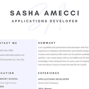 Resume Template Signature Design Blue - Etsy