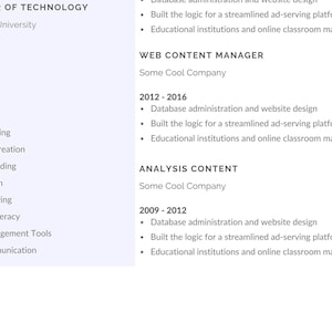 Resume Template Signature Design Blue - Etsy