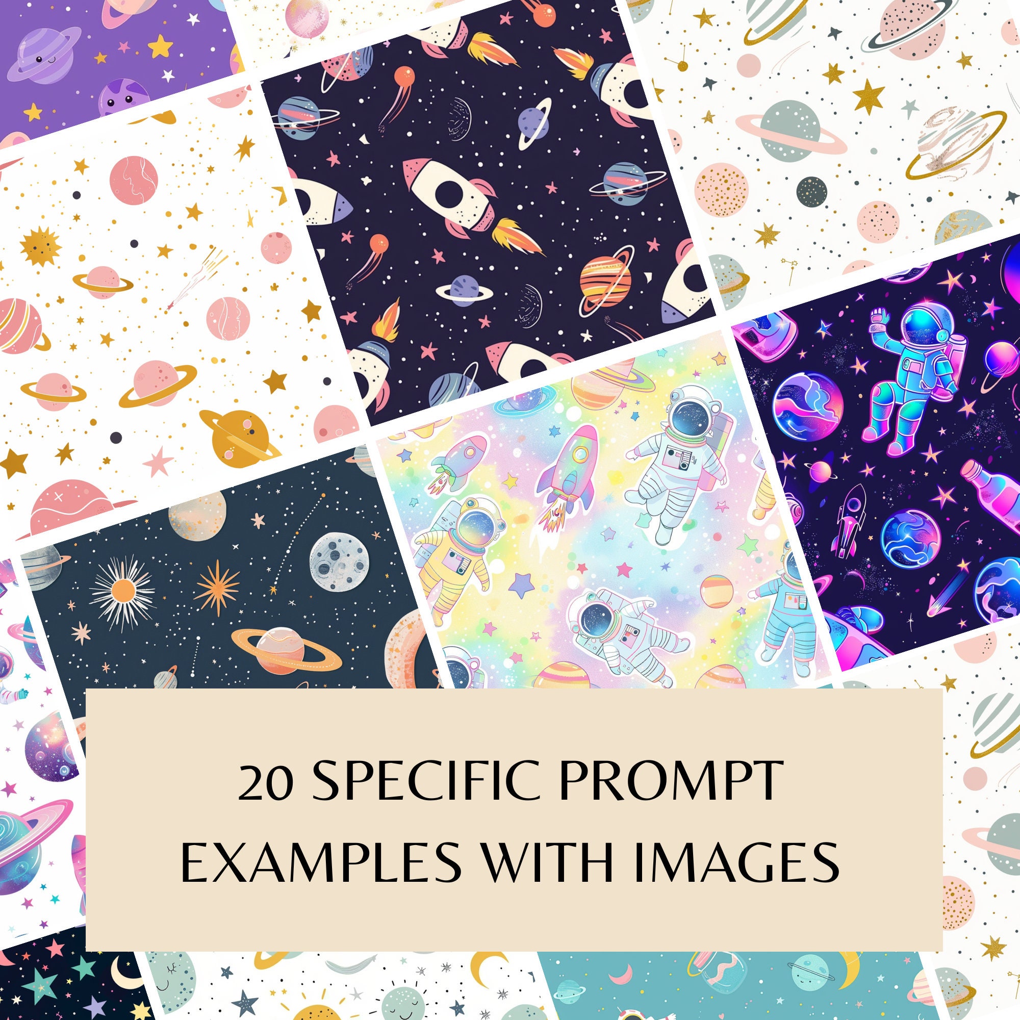 Midjourney Prompts, Outer Space Patterns, Galaxy Clipart, Seamless ...