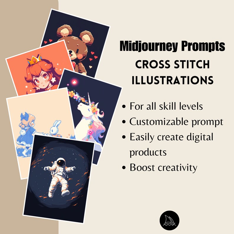 Midjourney Prompts, Cross Stitch Pixel Illustrations, Computer Pixel Clipart, Character Doodle ...