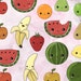 Kawaii Fruit Clipart, Fruit Clip Art, Kawaii Clipart, Cute Fruit ...