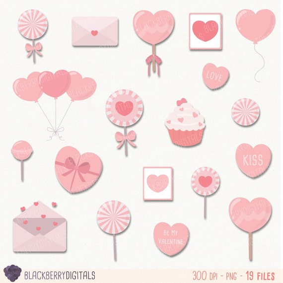 Valentines Day Clipart Set Valentines Day Clip Art Love | Etsy