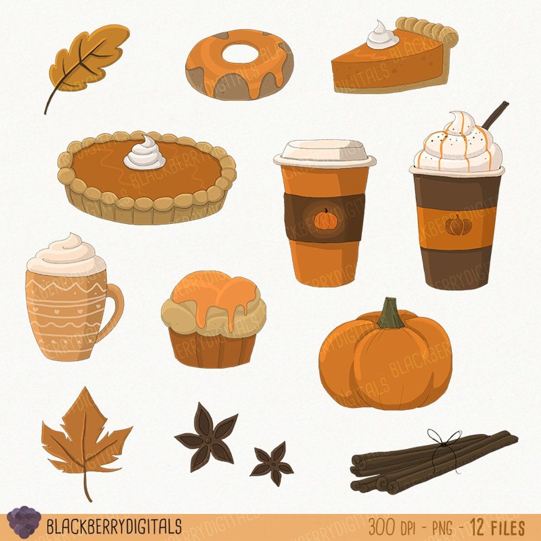 50% OFF Pumpkin Spice Clipart Set, Pumpkin Clip Art Images, Fall ...