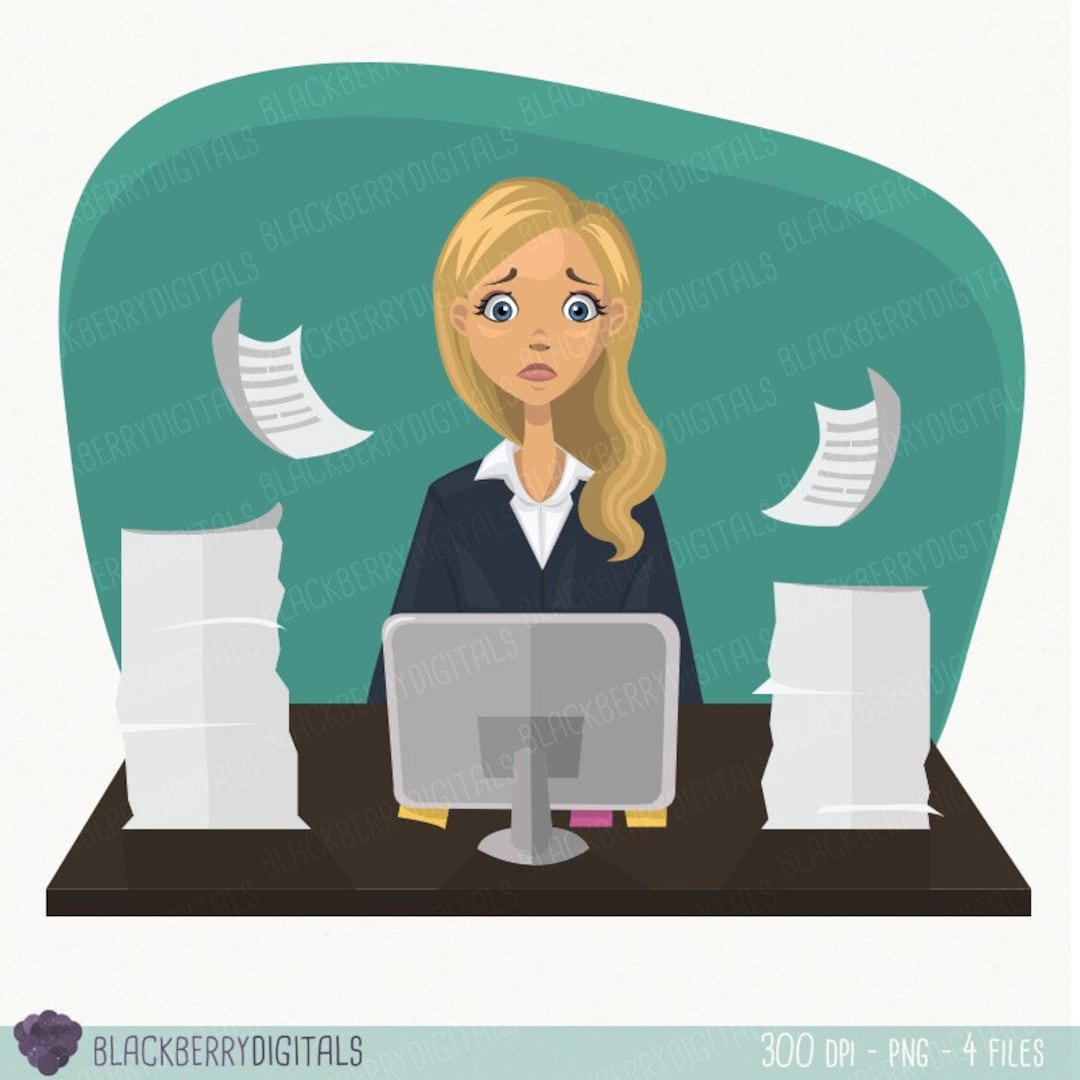 Office Worker Clipart Female Office Worker Office Worker - Etsy