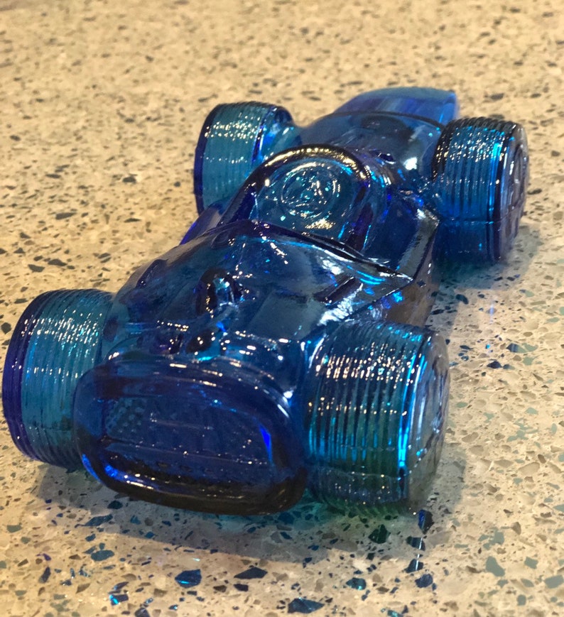 AVON Vintage Race Car Blue Glass Aftershave Collectible Bottle - Etsy