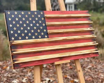 Rustic Wooden American Flag Small/dark Challenge Coin Holder - Etsy