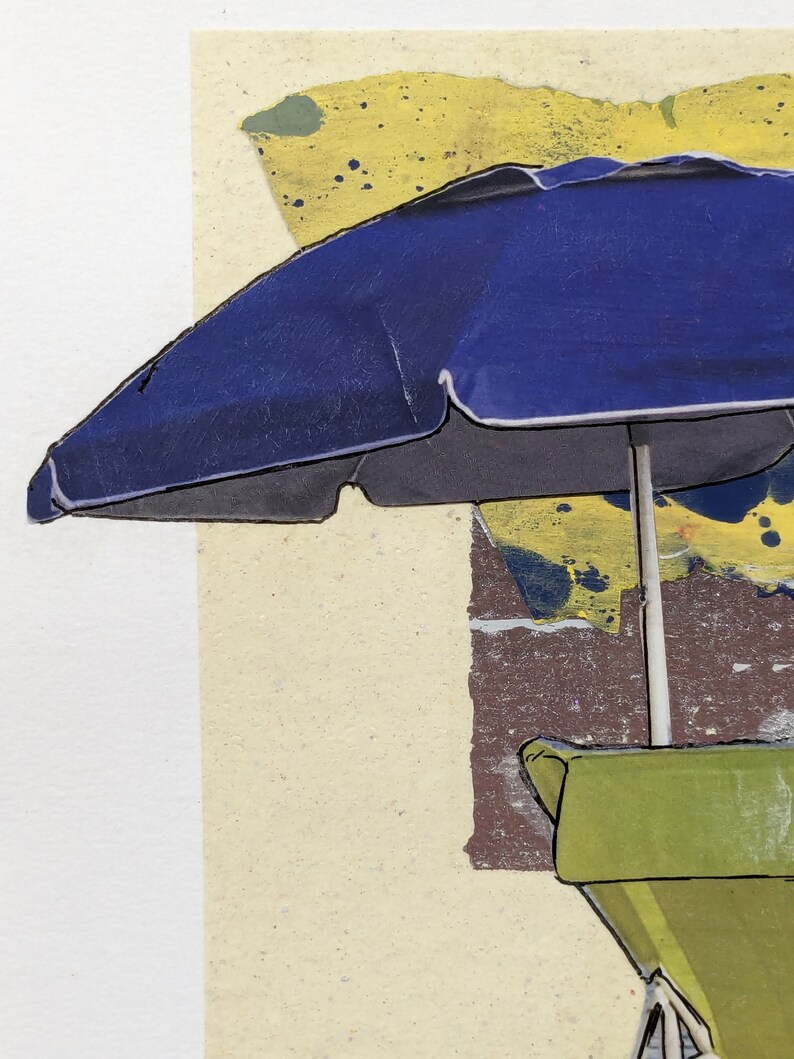 Handmade Shark Beach Collage, Erica Harney Upcycled Art - Etsy