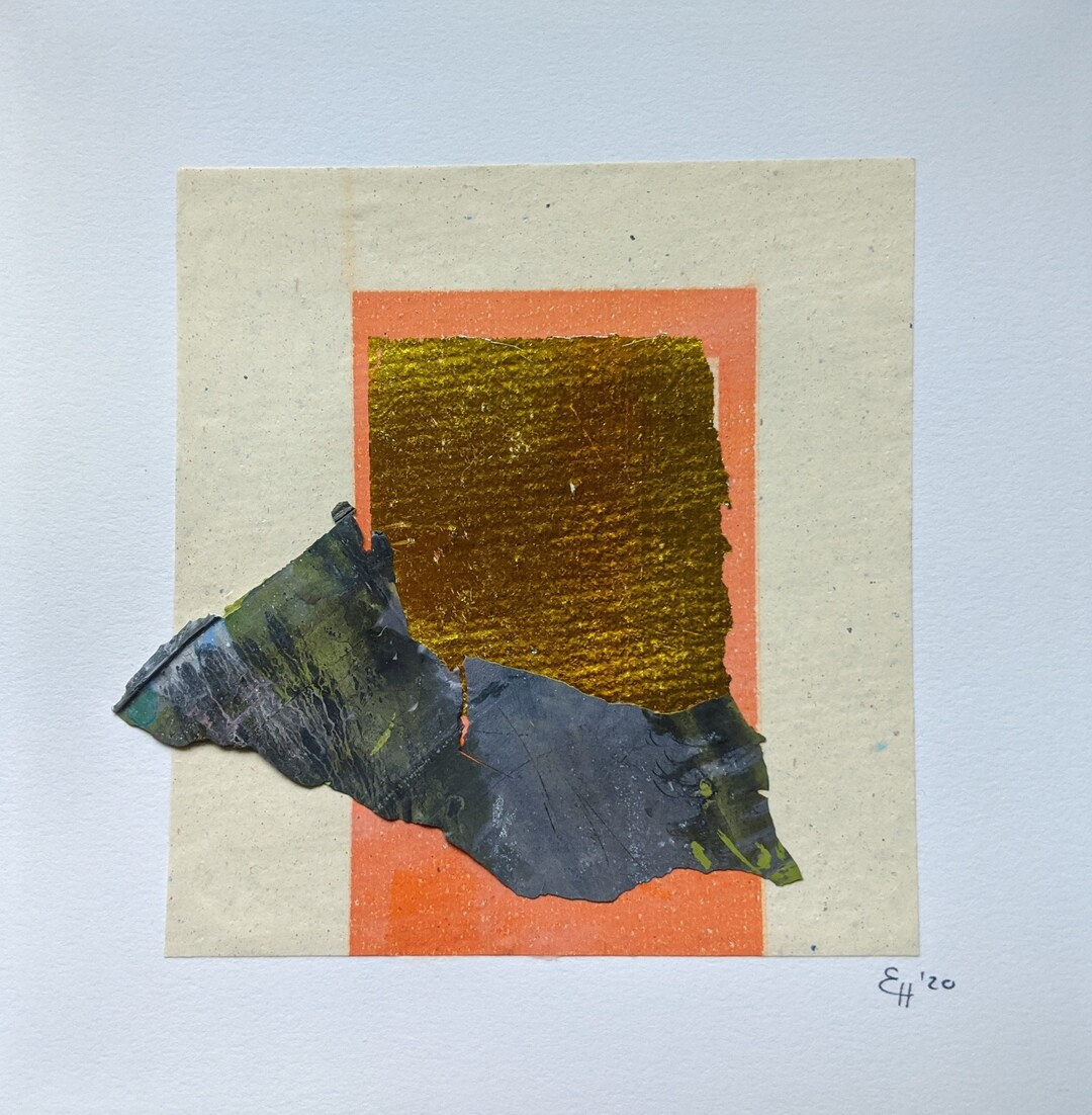 Original Abstract Collage Art Made With Peeled Paint, Framed or ...