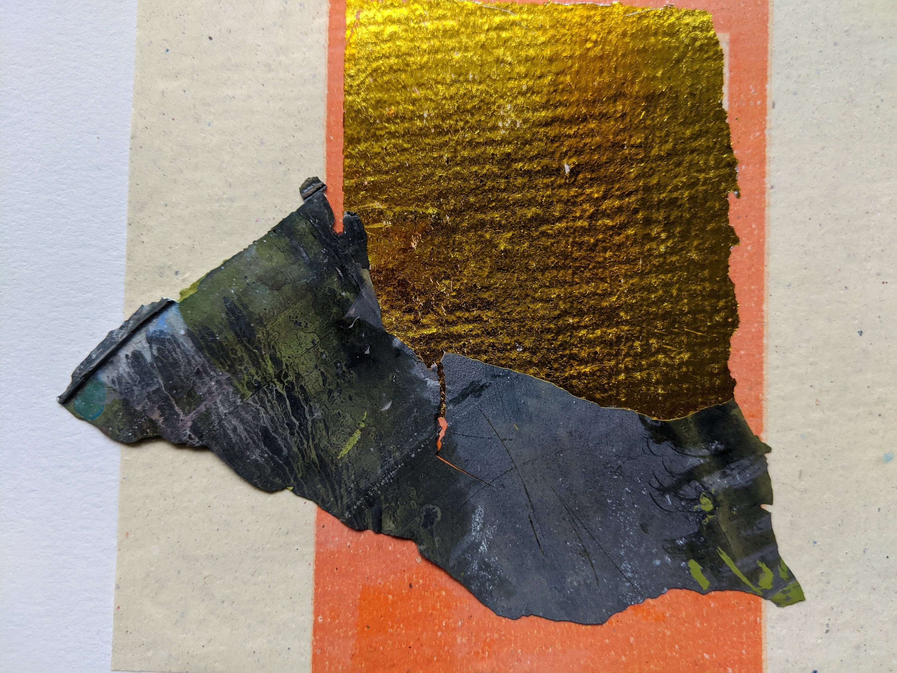 Original Abstract Collage Art Made With Peeled Paint Framed | Etsy