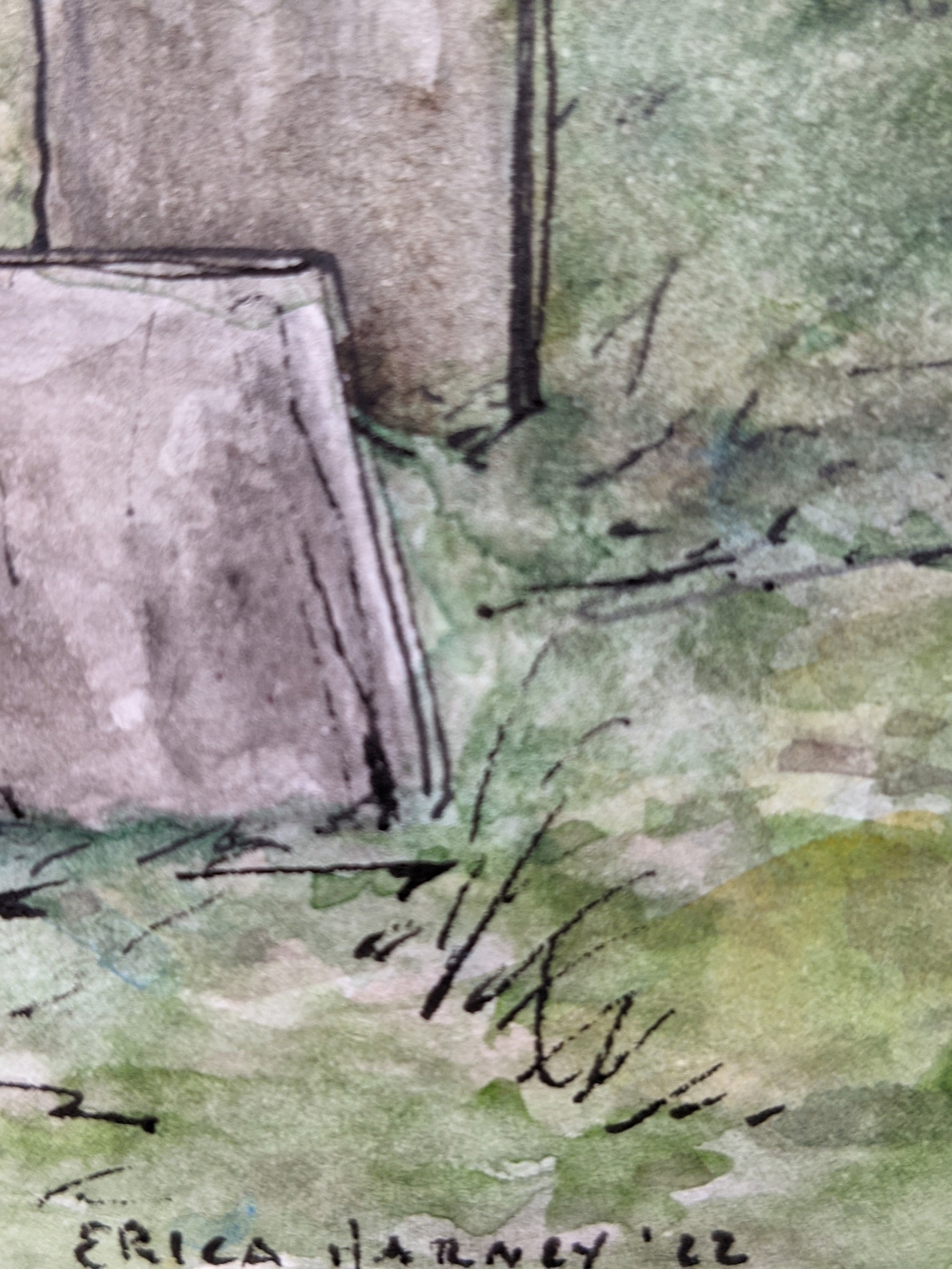 Original Cemetery Watercolor Painting: Spooky Landscape Art ...