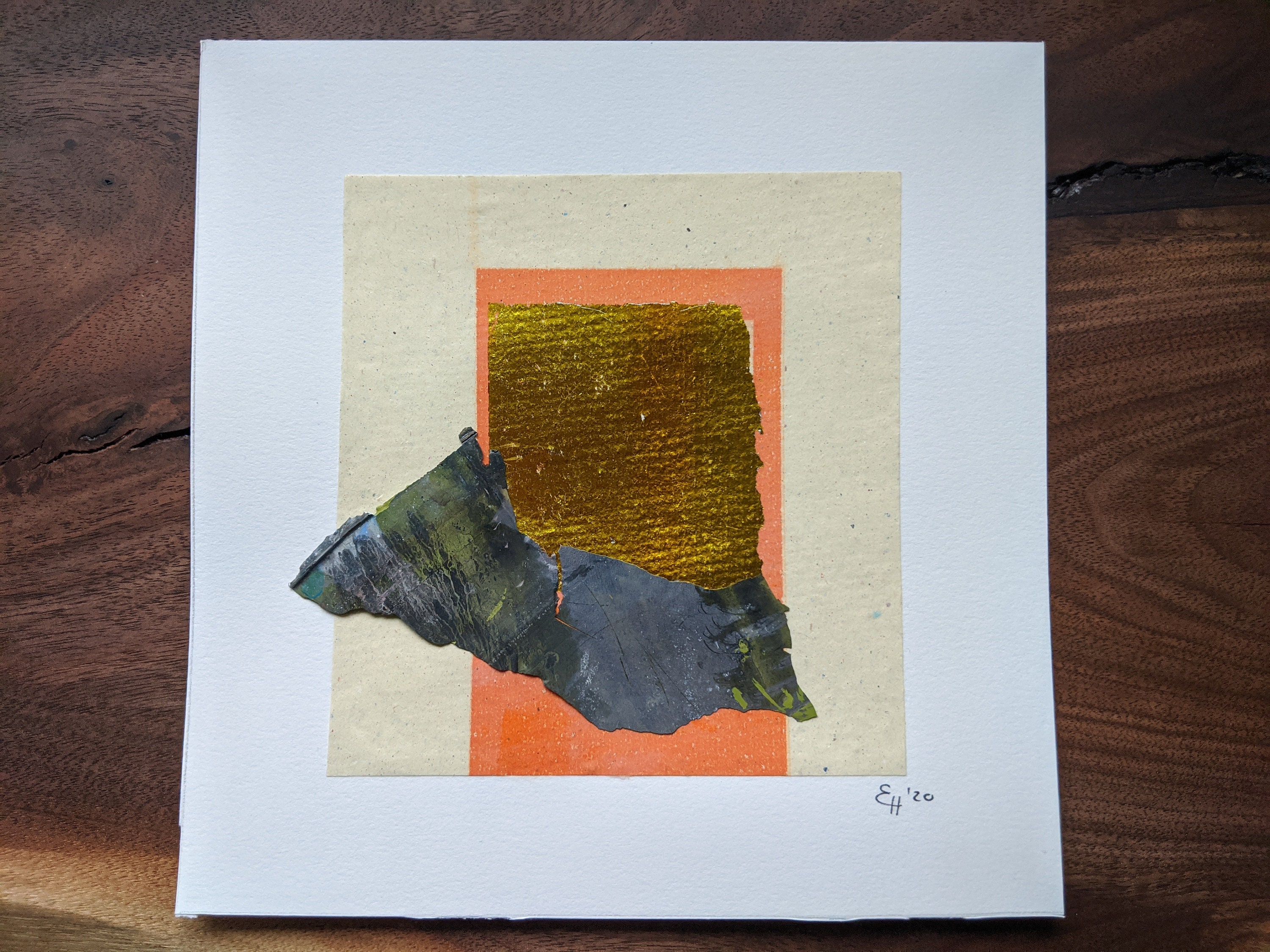 Original Abstract Collage Art Made With Peeled Paint Framed | Etsy