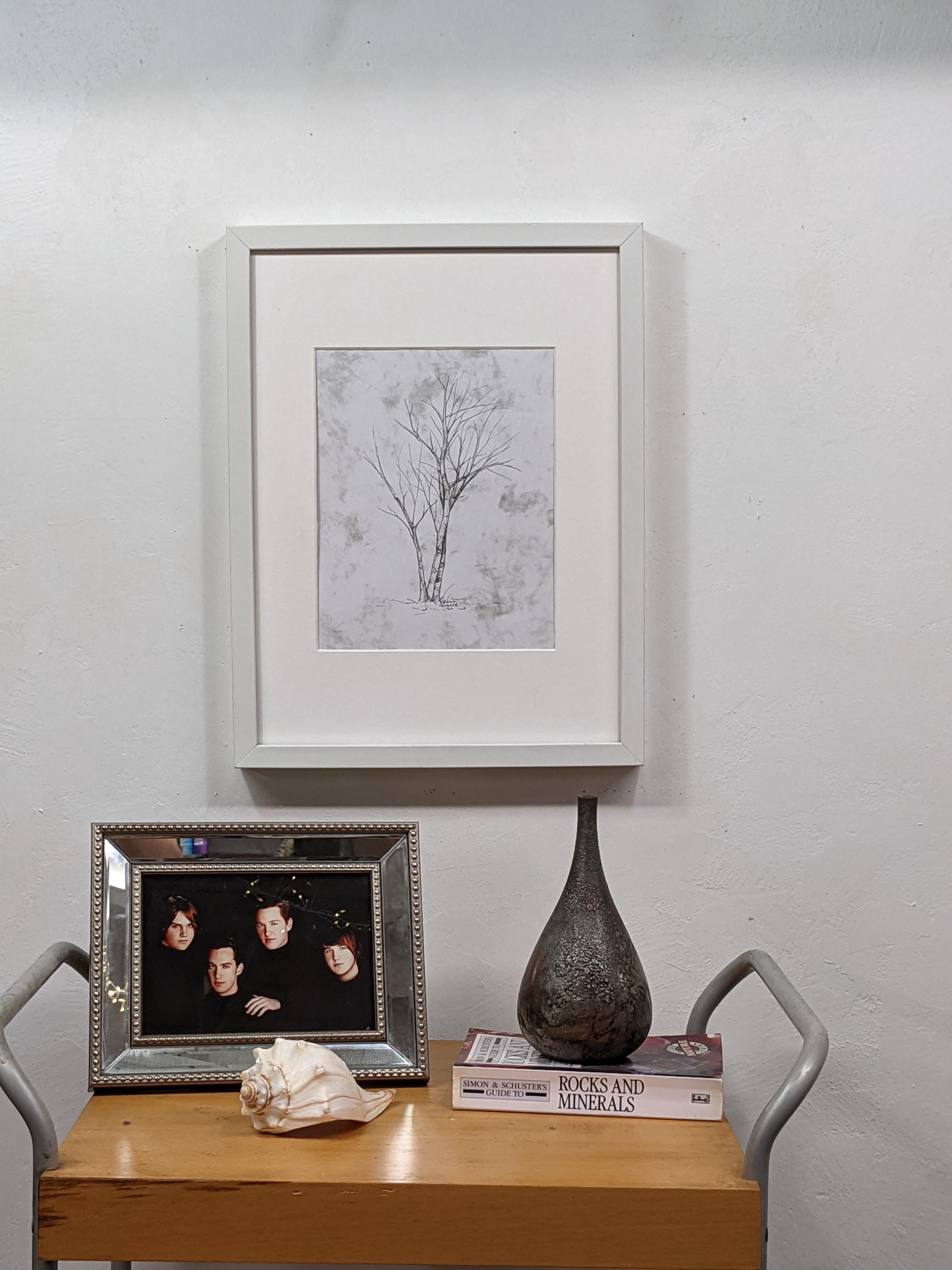 Original Birch Tree Drawing: Handmade Pencil & Ink Artwork. Hand-drawn ...