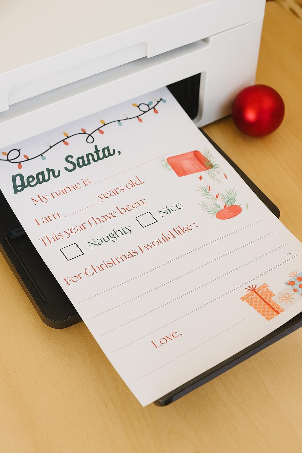 Letter to Santa Printable | Digital Download - Etsy