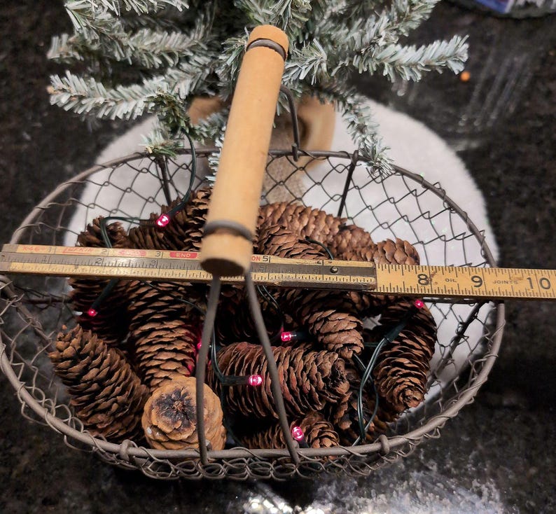 Wire Basket With Metal Frame and a Fixed Wooden Handle. - Etsy