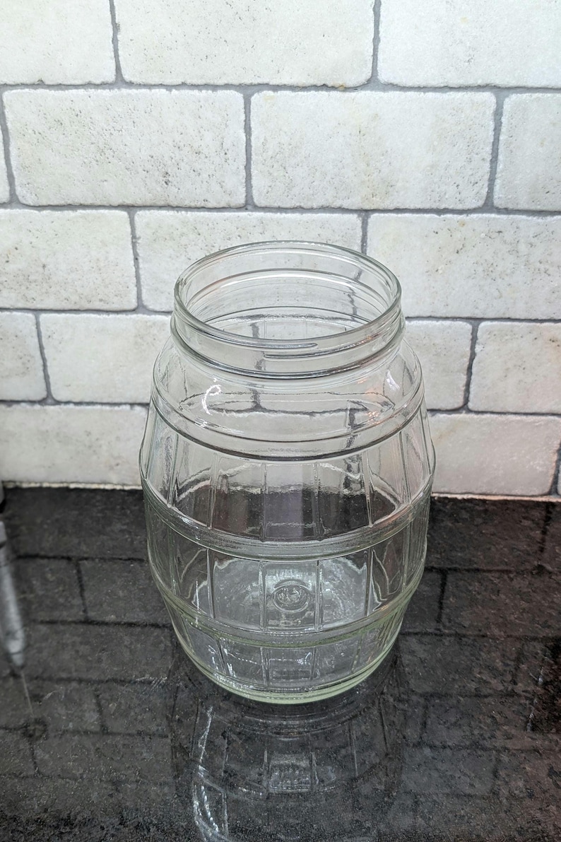 Large Vintage Glass Pickle Barrel Jar (no Lid) - Etsy