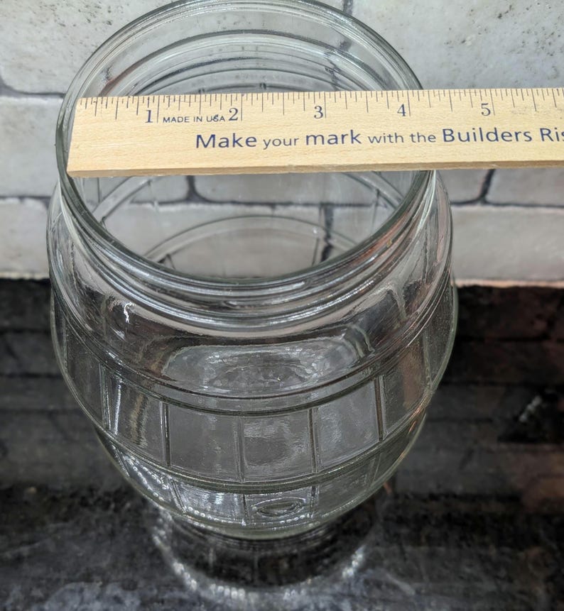 Large Vintage Glass Pickle Barrel Jar (no Lid) - Etsy