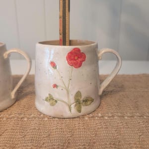 Botanical Ceramic Pottery Mugs, Set of Four - Etsy