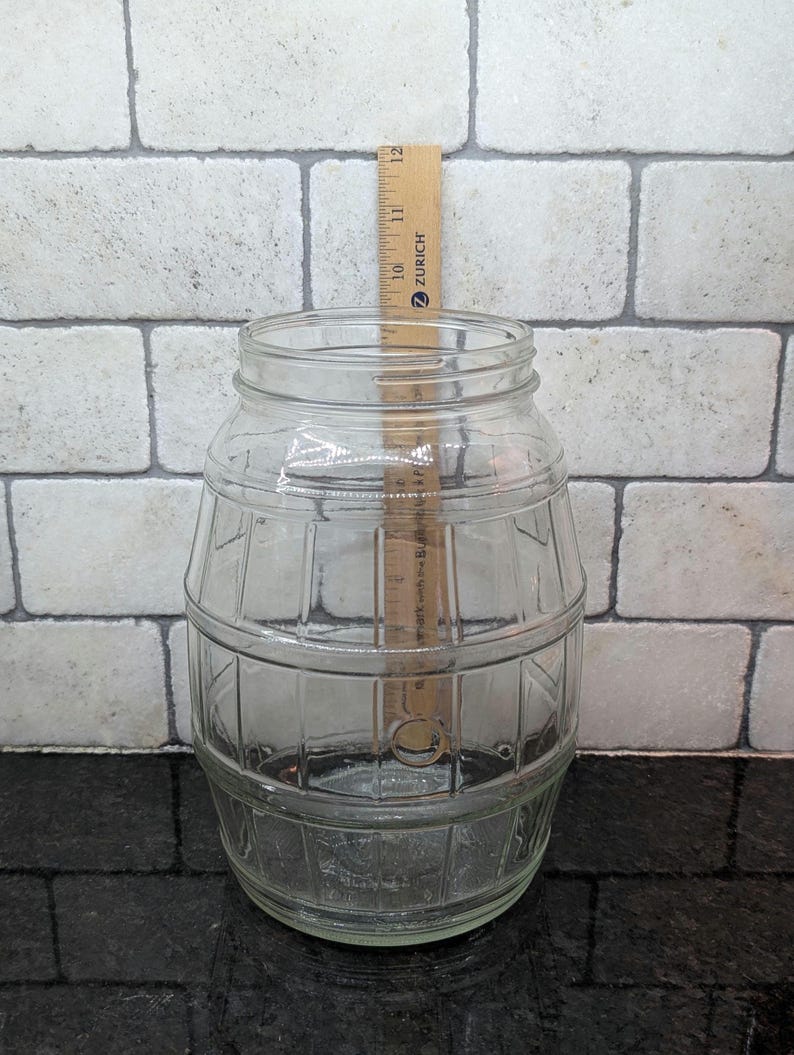 Large Vintage Glass Pickle Barrel Jar (no Lid) - Etsy
