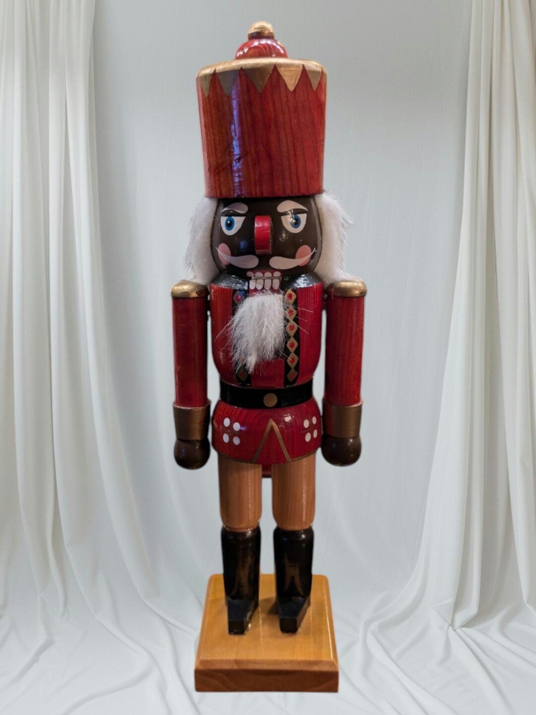 Wooden Festive African Nutcracker King, Vintage Christmas Decor 15 Tall ...