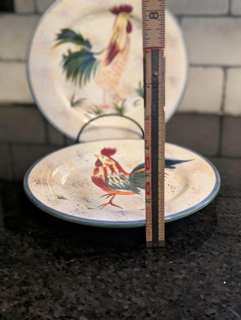 Rooster Small Plates Collection by American Atelier's Earthenware - Etsy