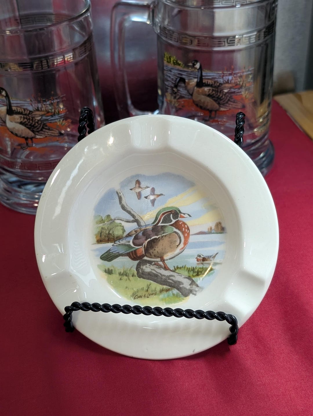 Cyril A Lewis Mallard Duck Porcelain Ashtray, Vintage 77 - Etsy