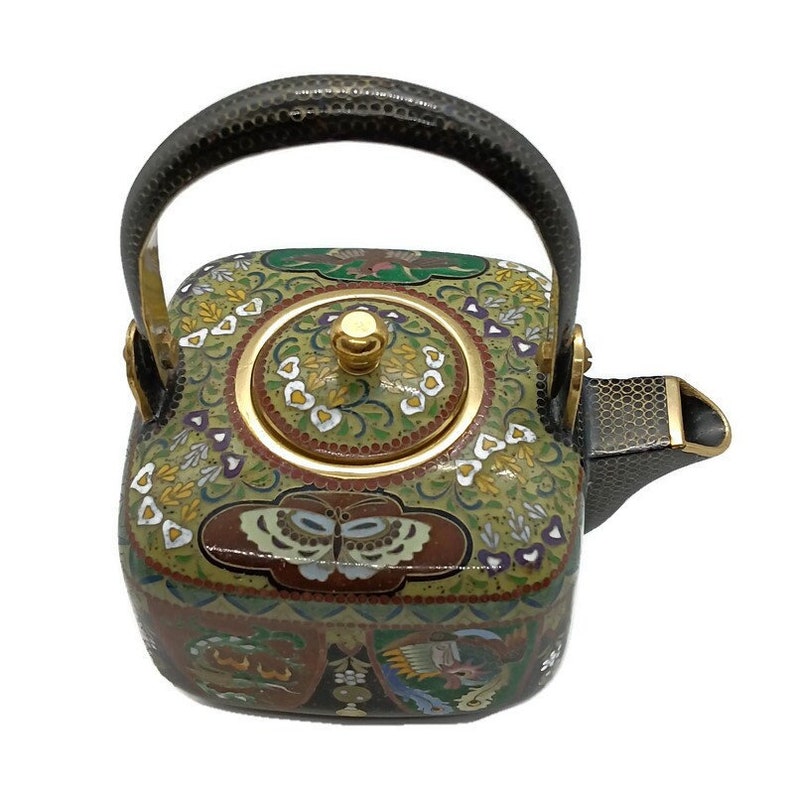 Antique Japanese Inaba Nanaho Studio Cloisonne Enamel Sakepot, Very ...