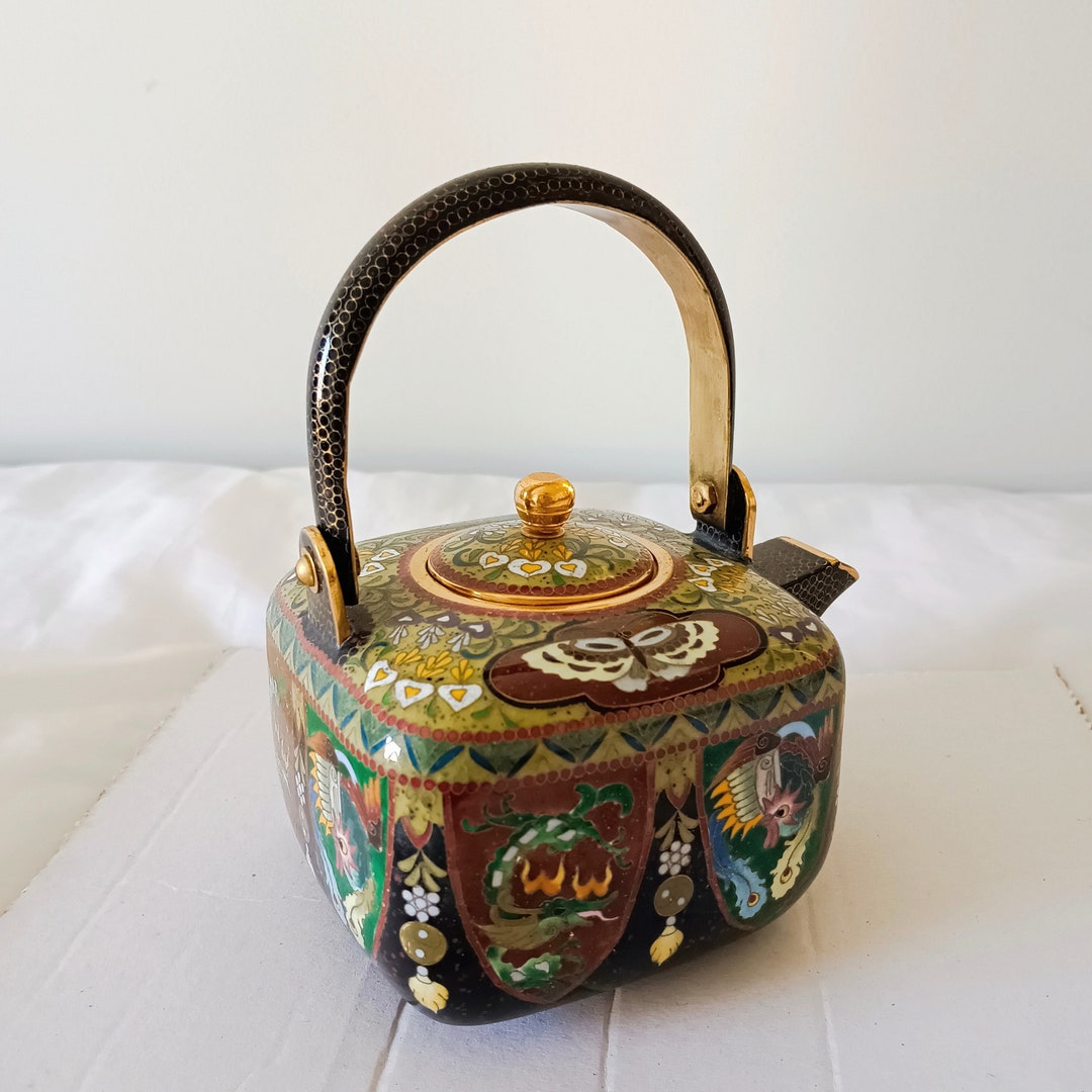Antique Japanese Inaba Nanaho Studio Cloisonne Enamel Sakepot, Very ...