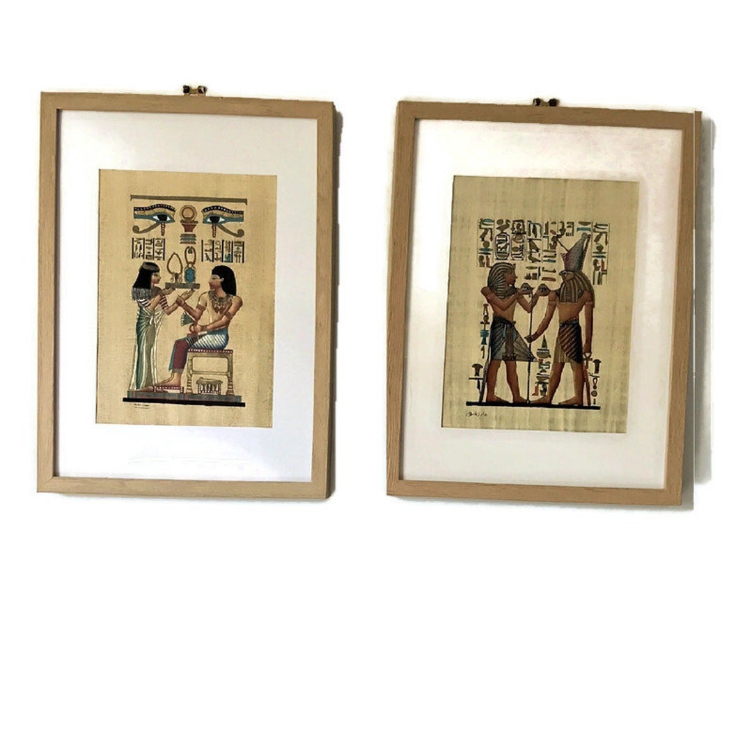 Egyptian Papyrus Paintings Framed Genuine Vintage Artwork - Etsy