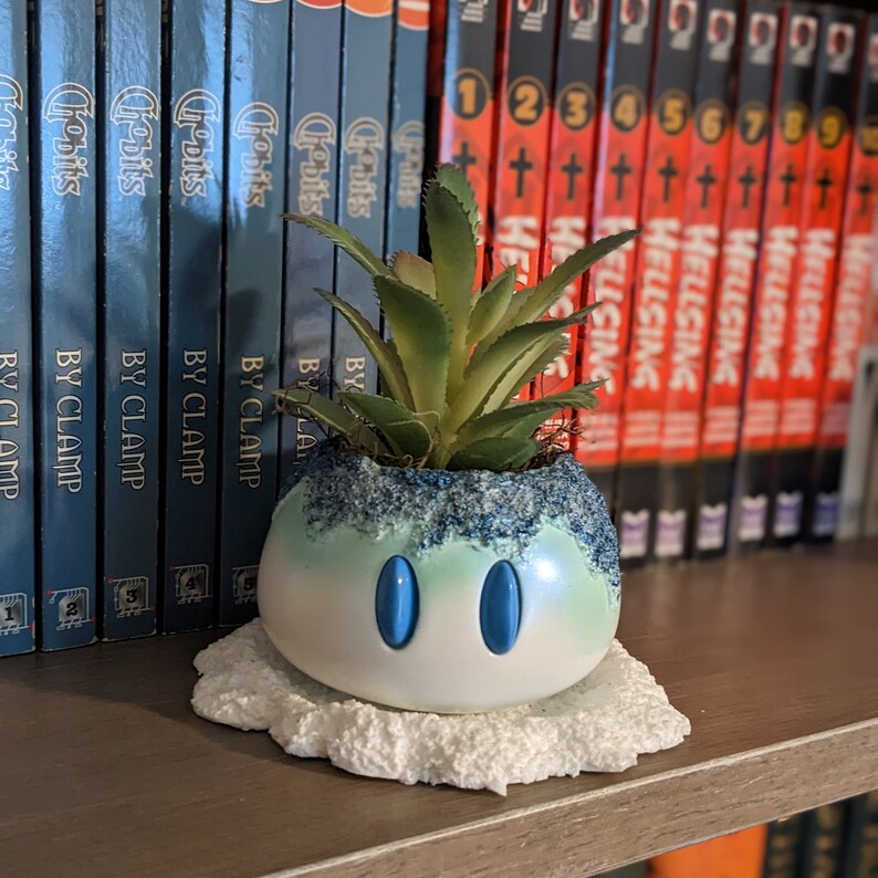 Small Cryo Winter Slime Planter / Genshin Impact / Nerd Themed Planter ...