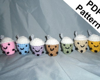 Crochet Pattern for Bubble Tea Boba Keychain - Etsy