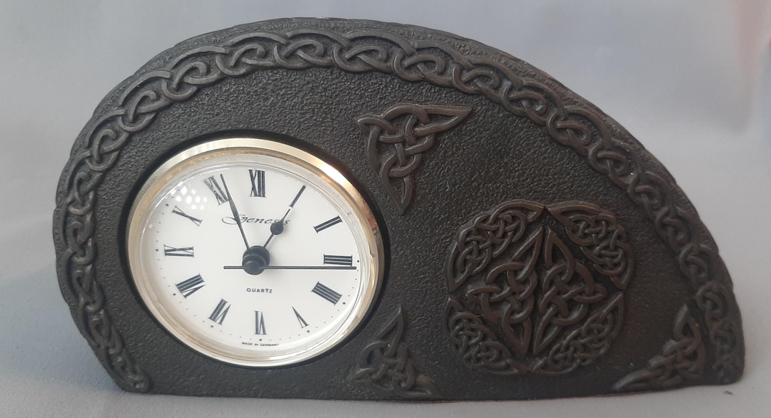 Mullingar Ireland Celtic Mantle Clock - Vintage Cold Cast Bronze ...
