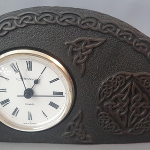Mullingar Ireland Celtic Mantle Clock - Vintage Cold Cast Bronze ...