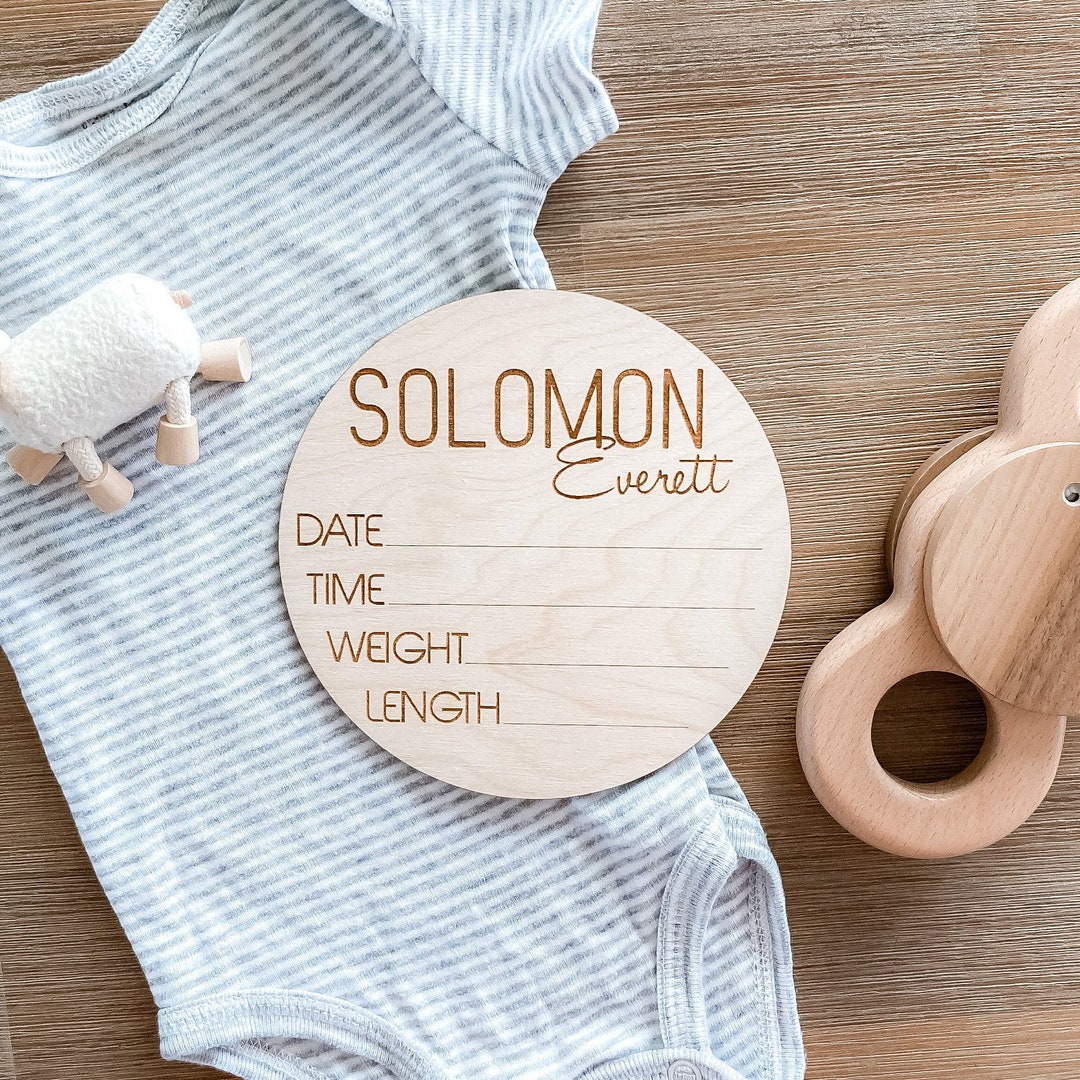 Newborn Baby Wood Sign for Hospital Pictures and Nursery Decor. Bold ...