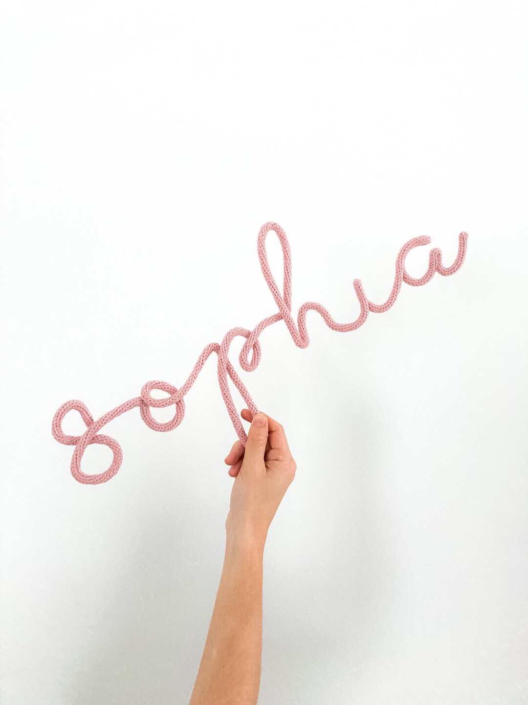 Handmade and Customized Knitted Wire Name Sign for Bedroom, Office, and ...