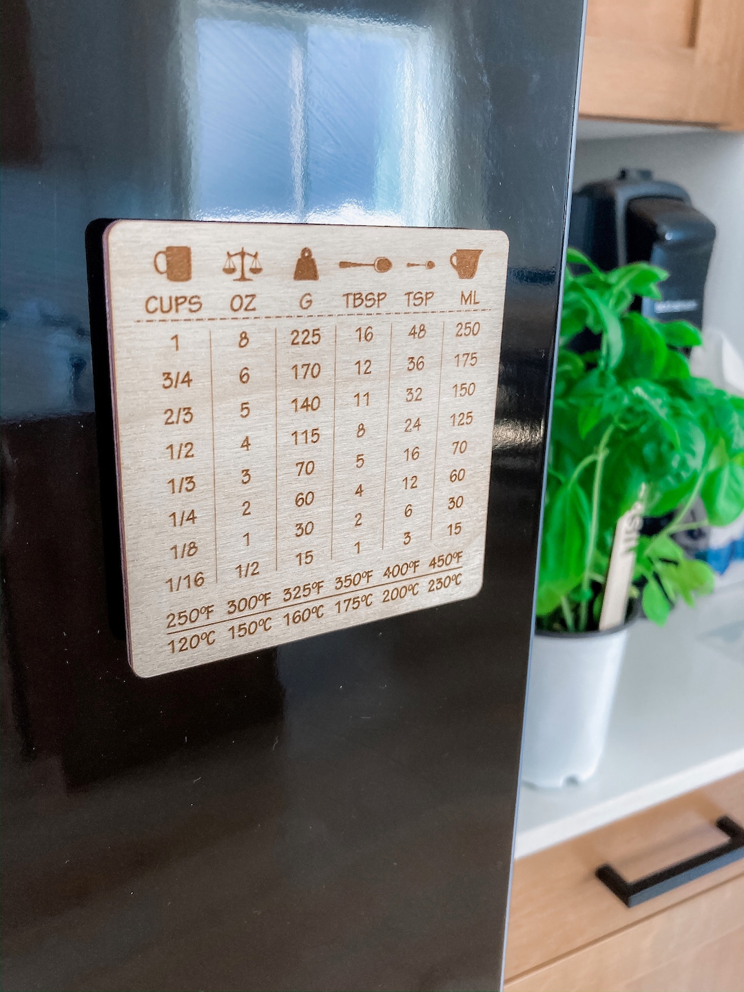 Kitchen Conversion Magnet, Kitchen Measurements, Bakers Gift, Cooker ...