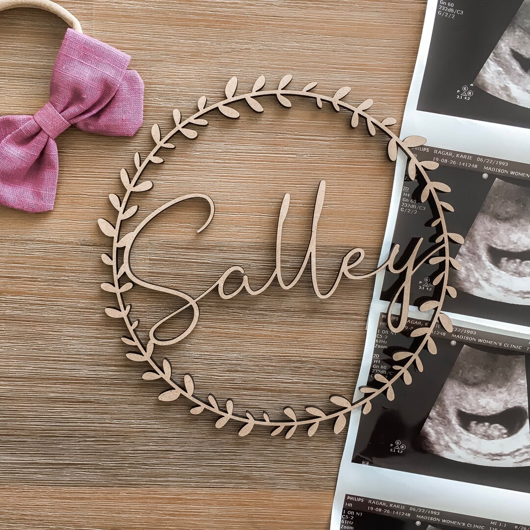 Baby Wood Sign Wreath Newborn Baby Sign Baby Nursery Decor - Etsy