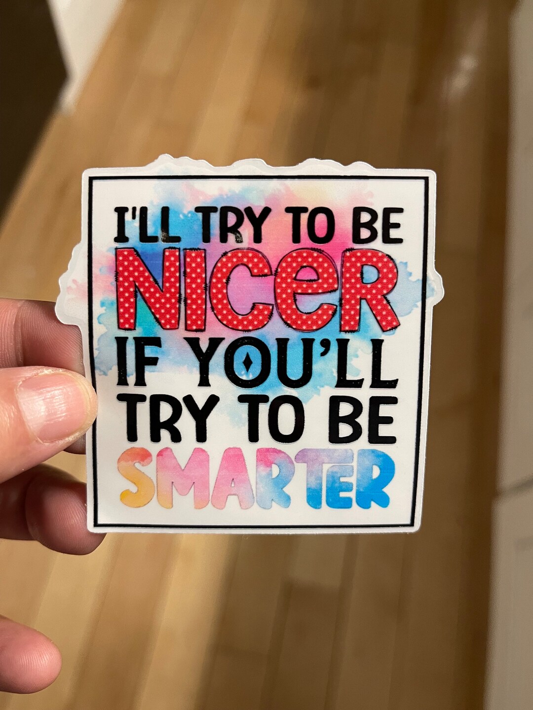 I’ll Try to Be Nicer If You’ll Try to Be Smarter Sarcastic Sticker ...